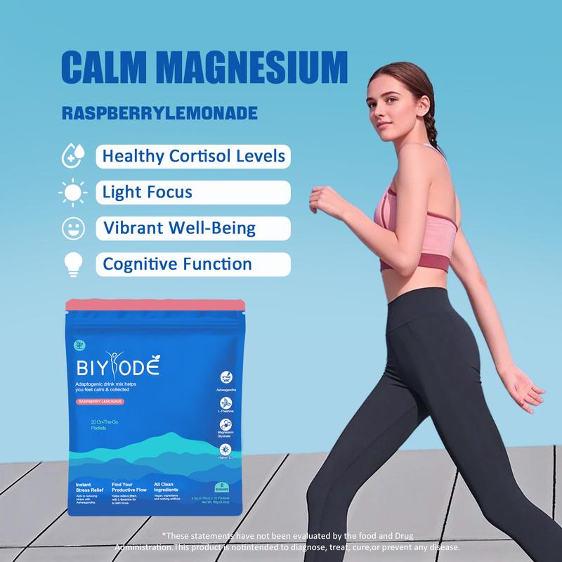 BIYODE-vegan Calming Drink Mix, raspberryKsm-66 Ashwagandha, Vitamin D